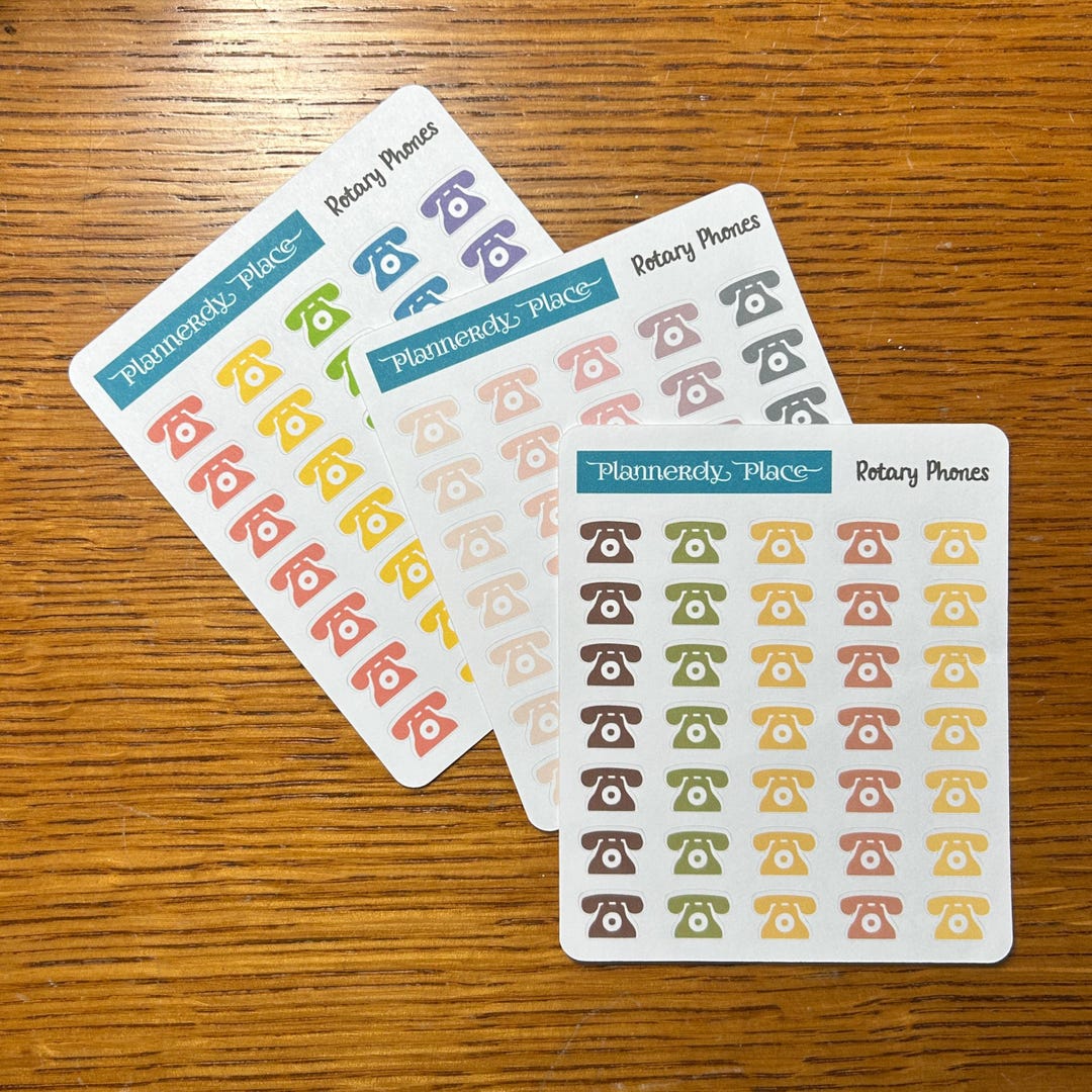 Rotary Phone Mini Stickers, Planner Bullet Journaling, 70s 80s ...