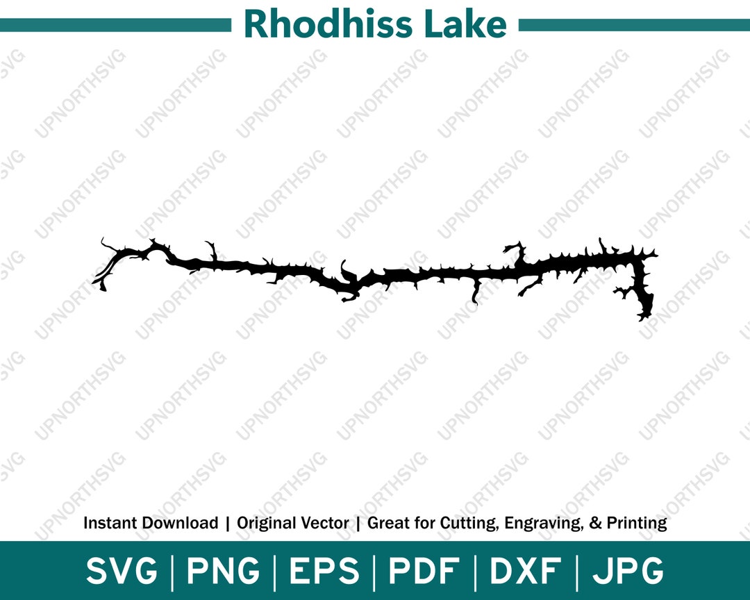 Rhodhiss Lake North Carolina Silhouette Map | SVG Vector Graphic File ...