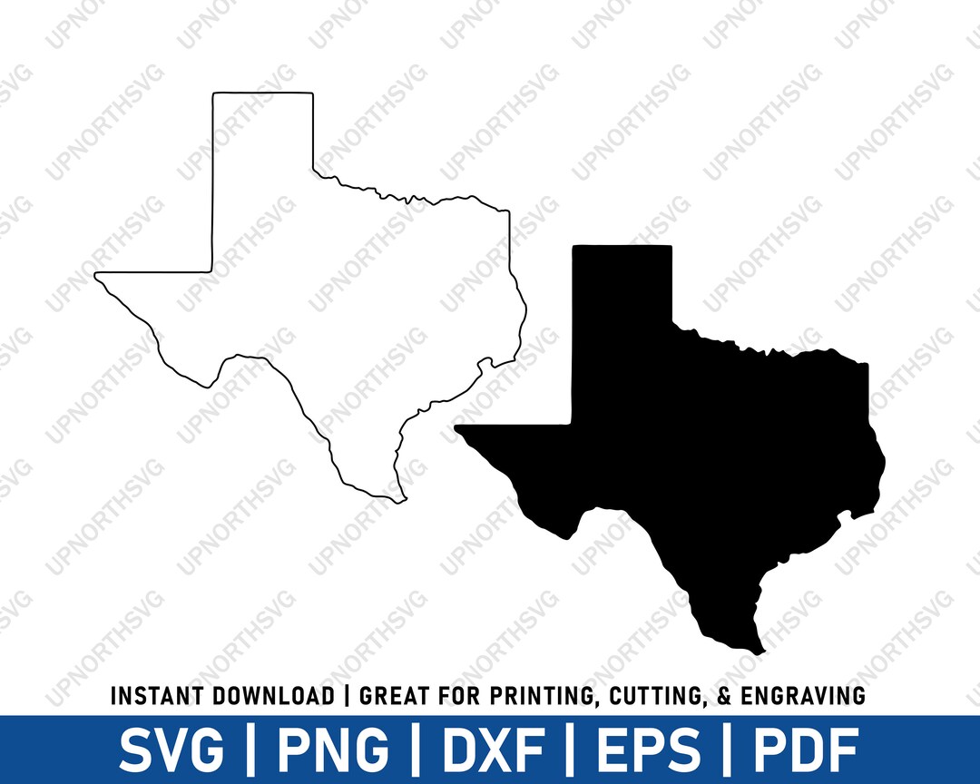 Texas Outline & Silhouette Shape SVG File | Simple TX Vector Map | USA ...