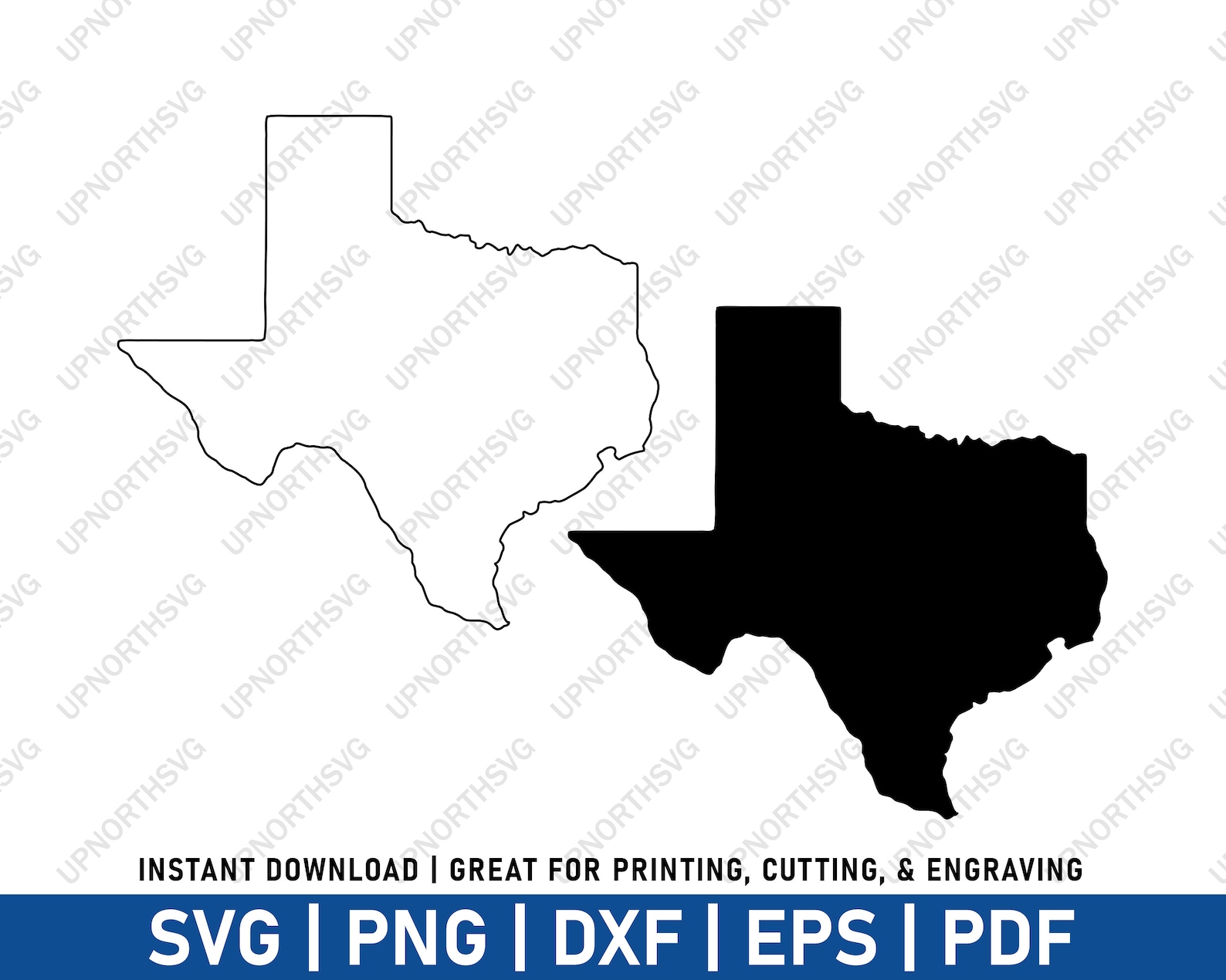 Texas Outline & Silhouette Shape SVG File | Simple TX Vector Map | USA ...