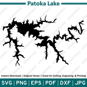 Patoka Lake Indiana Silhouette Map | SVG Vector Graphic File | Shape ...