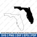 Florida Outline & Silhouette Shape SVG File | Simple FL Vector Map ...