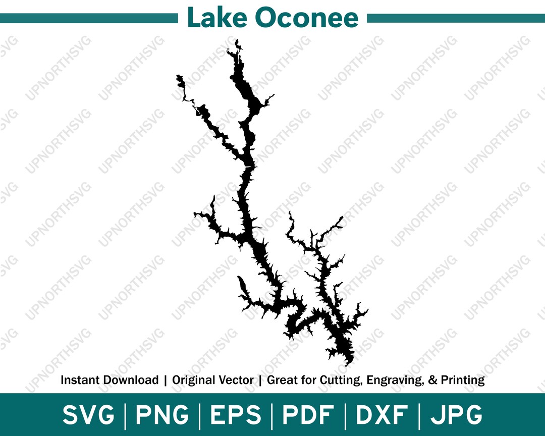Lake Oconee Georgia Silhouette Map | SVG Vector Graphic File | Shape ...