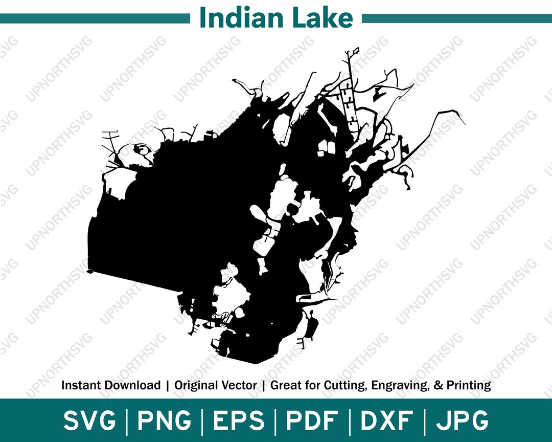 Indian Lake Ohio Silhouette Map | SVG Vector Graphic File | Shape ...