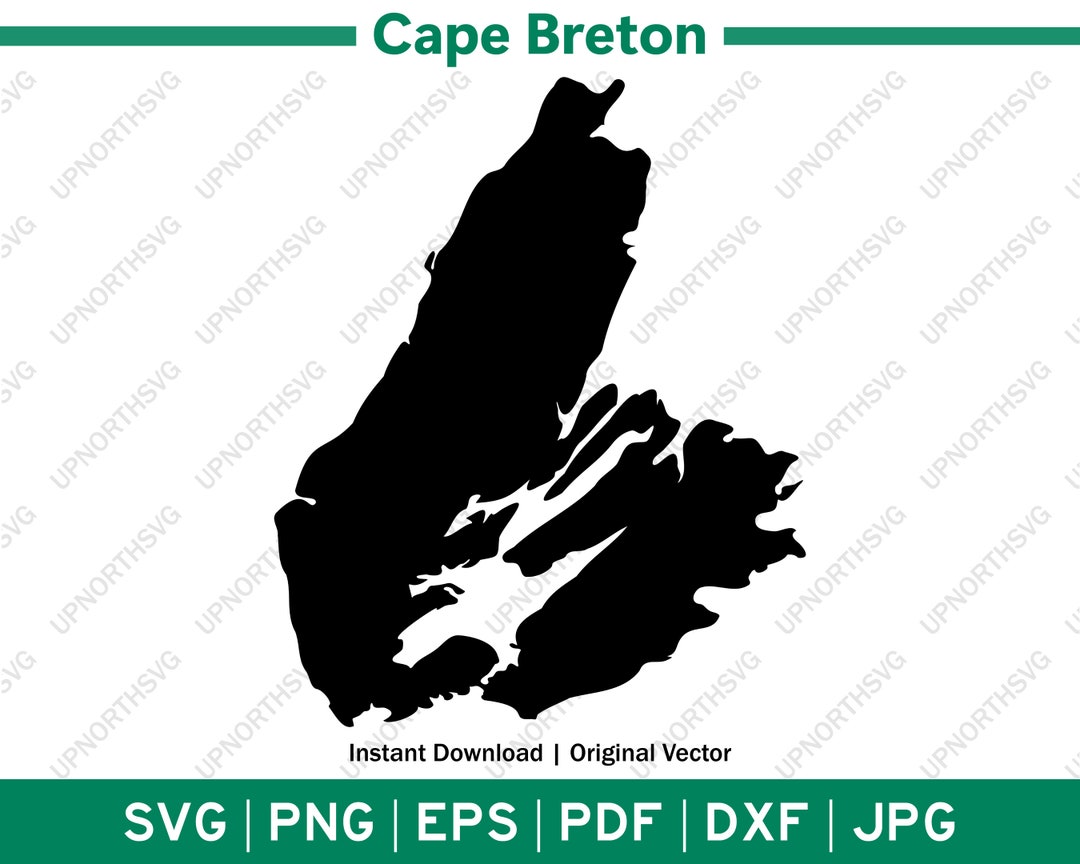 Cape Breton Island Silhouette Map | Canadian Province Nova Scotia ...