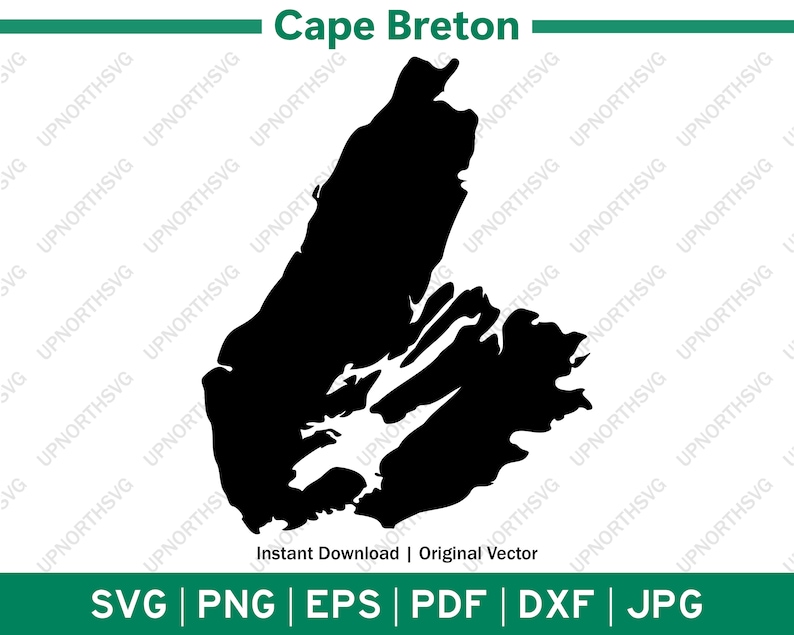 Cape Breton Island Silhouette Map | Canadian Province Nova Scotia | Canada SVG Vector Graphic ...