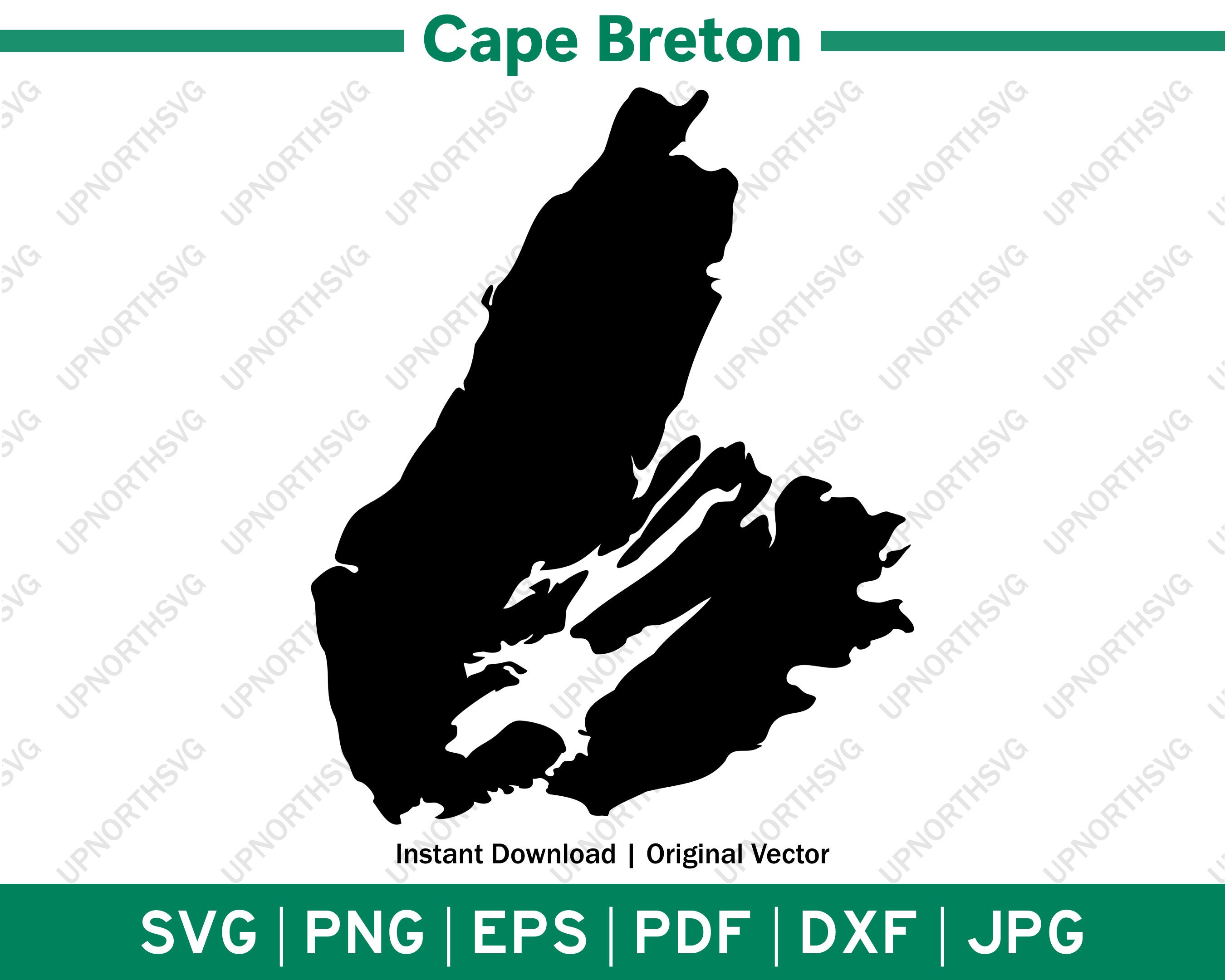 Cape Breton Island Silhouette Map | Canadian Province Nova Scotia | Canada SVG Vector Graphic ...