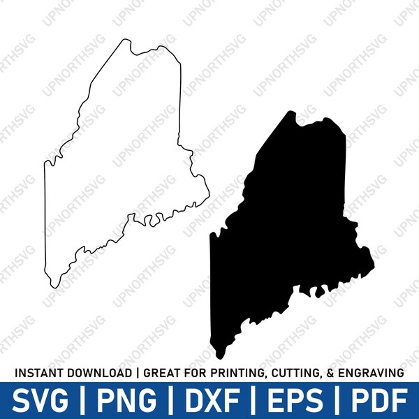 State of Maine Svg - Etsy