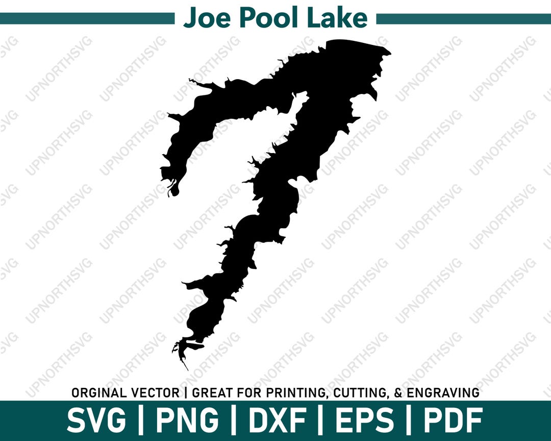 Joe Pool Lake Texas SVG Map Silhouette | Vector Graphic File | Shape ...