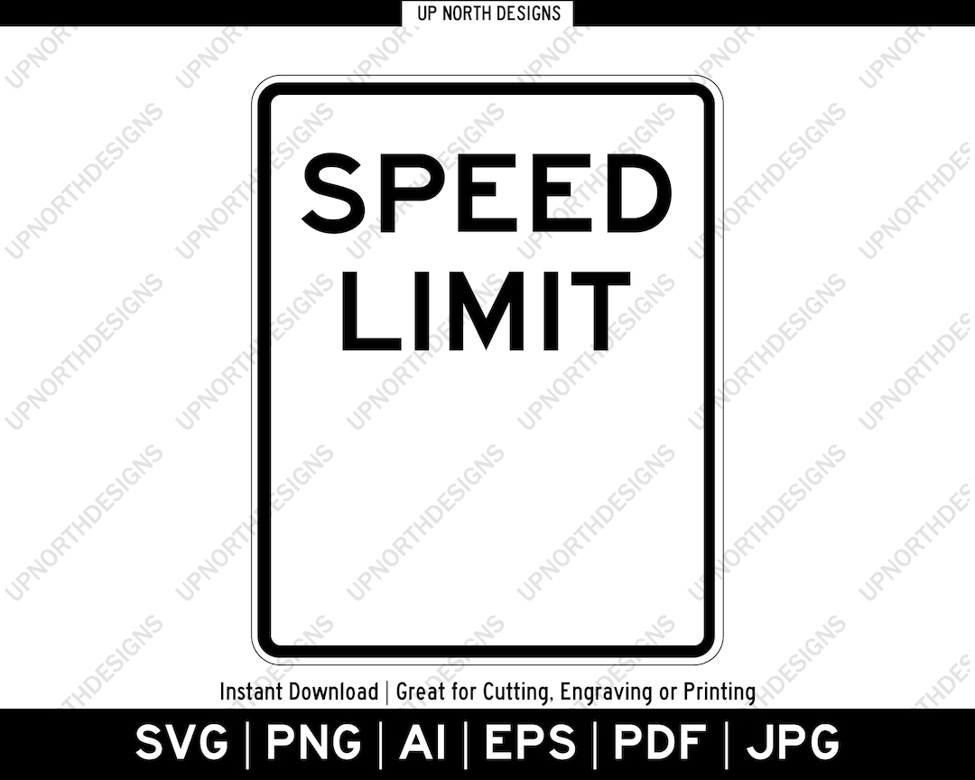 Blank Speed Limit Sign Silhouette | Vector Image | Cut, Engrave, or ...