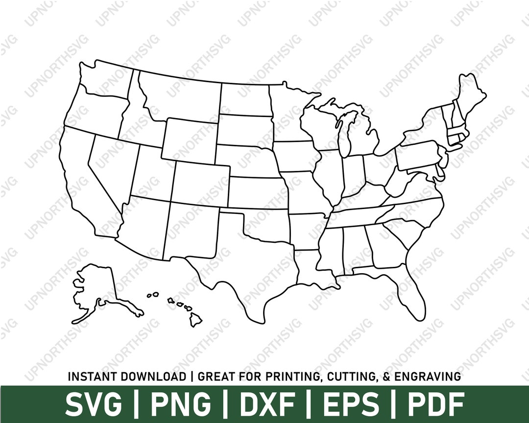 United States of America Outline SVG | US Silhouette Map File ...