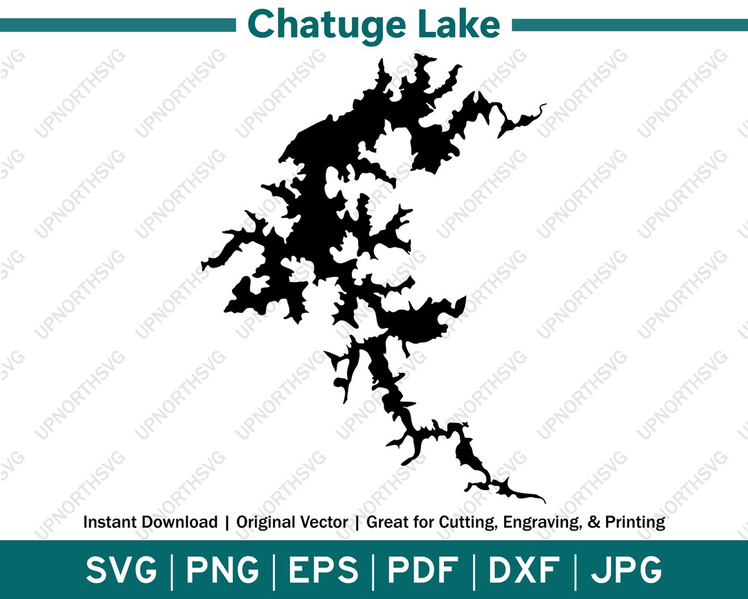 Chatuge Lake Georgia Silhouette Map | SVG Vector Graphic File | Shape ...