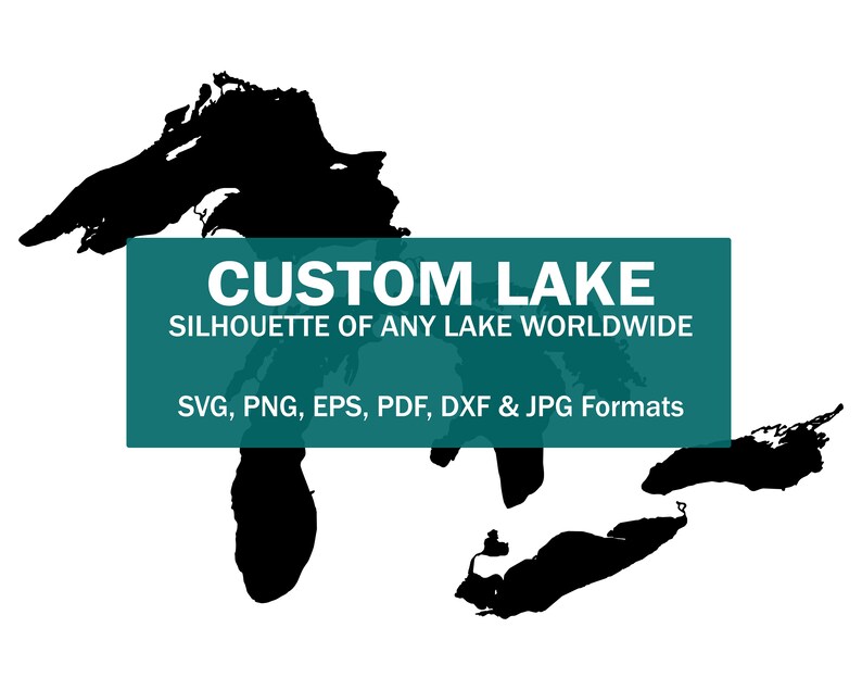Custom Lake Silhouette Map | SVG Vector Graphic File | Shape Outline ...