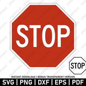 Stop Sign SVG | Stop Sign Cut File | Road Sign Clipart Design | Print ...