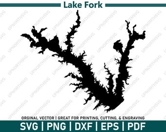 Lake Fork, Texas Map SVG Cut File PNG DXF Cricut Summer Vector Clipart ...