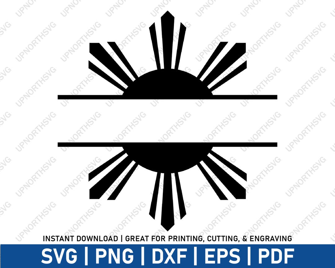 Philippines Sun Flag Frame SVG | Filipino Flag Silhouette | Philippine ...