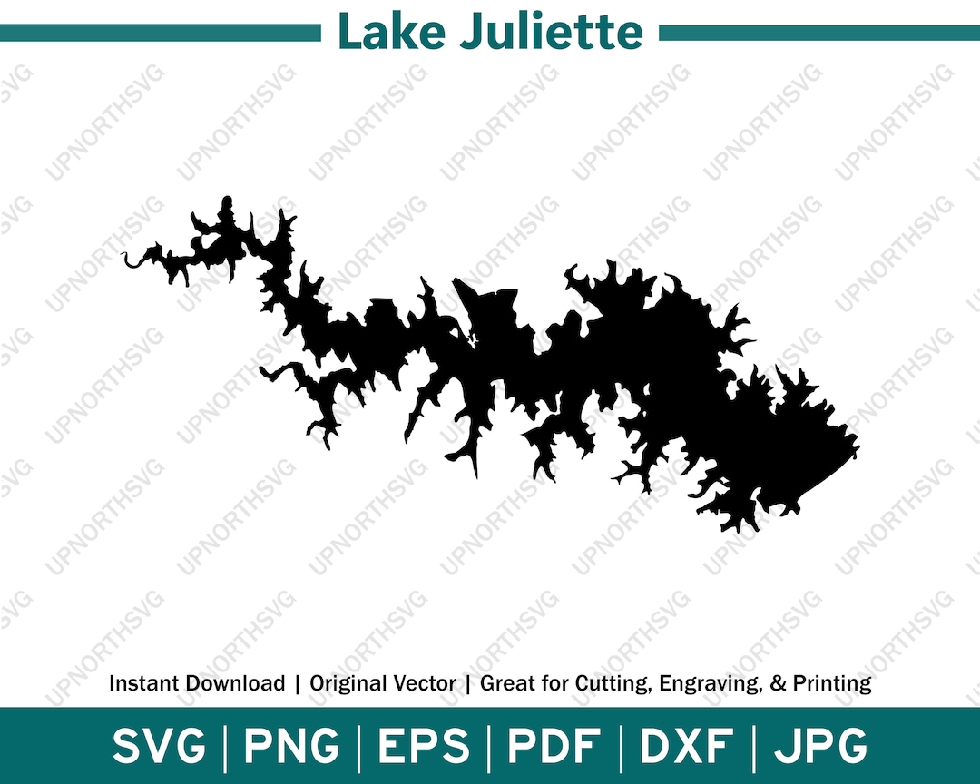 Lake Juliette Georgia Silhouette Map | SVG Vector Graphic File | Shape ...
