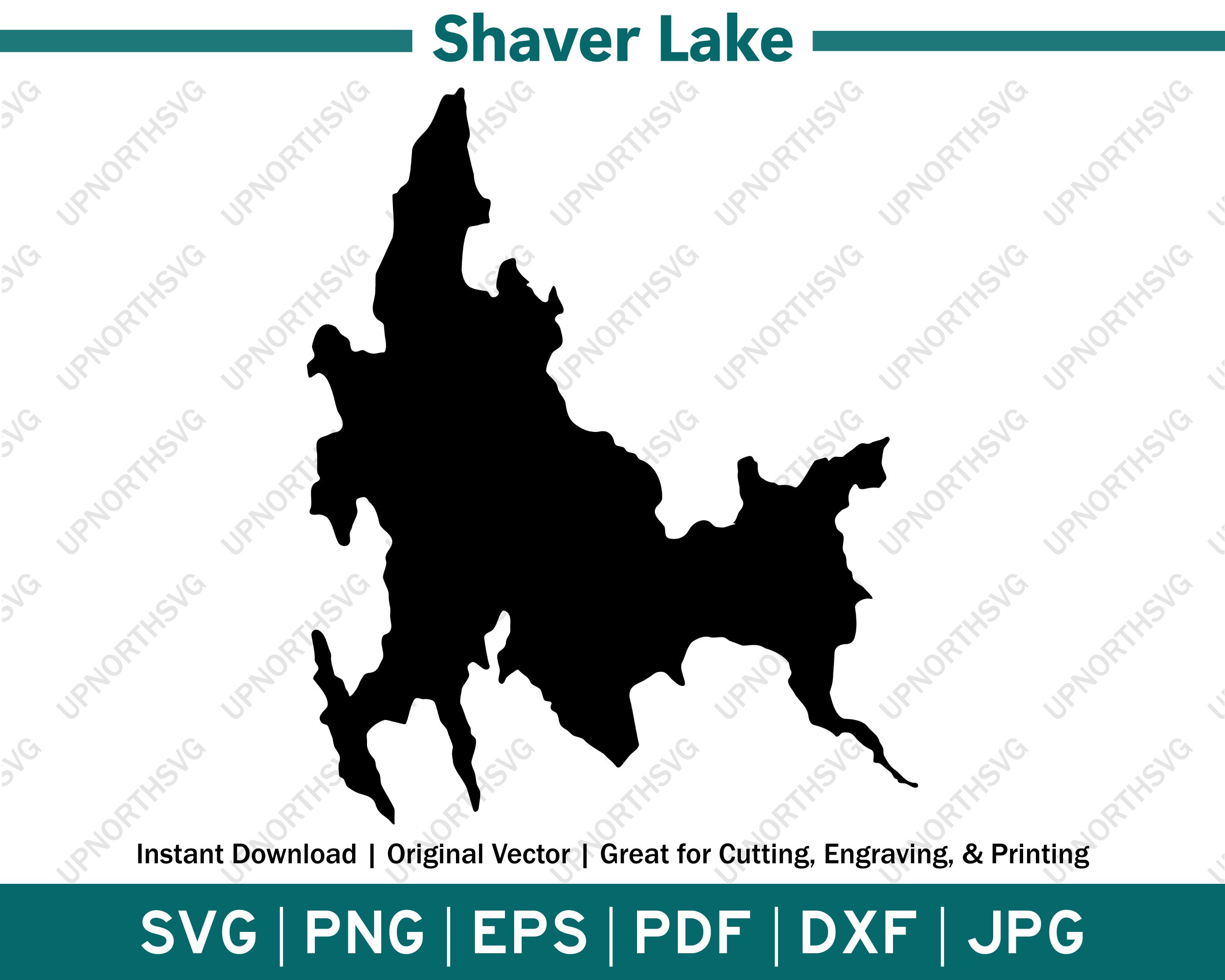 Shaver Lake California Silhouette Map SVG Vector Graphic File Shape ...