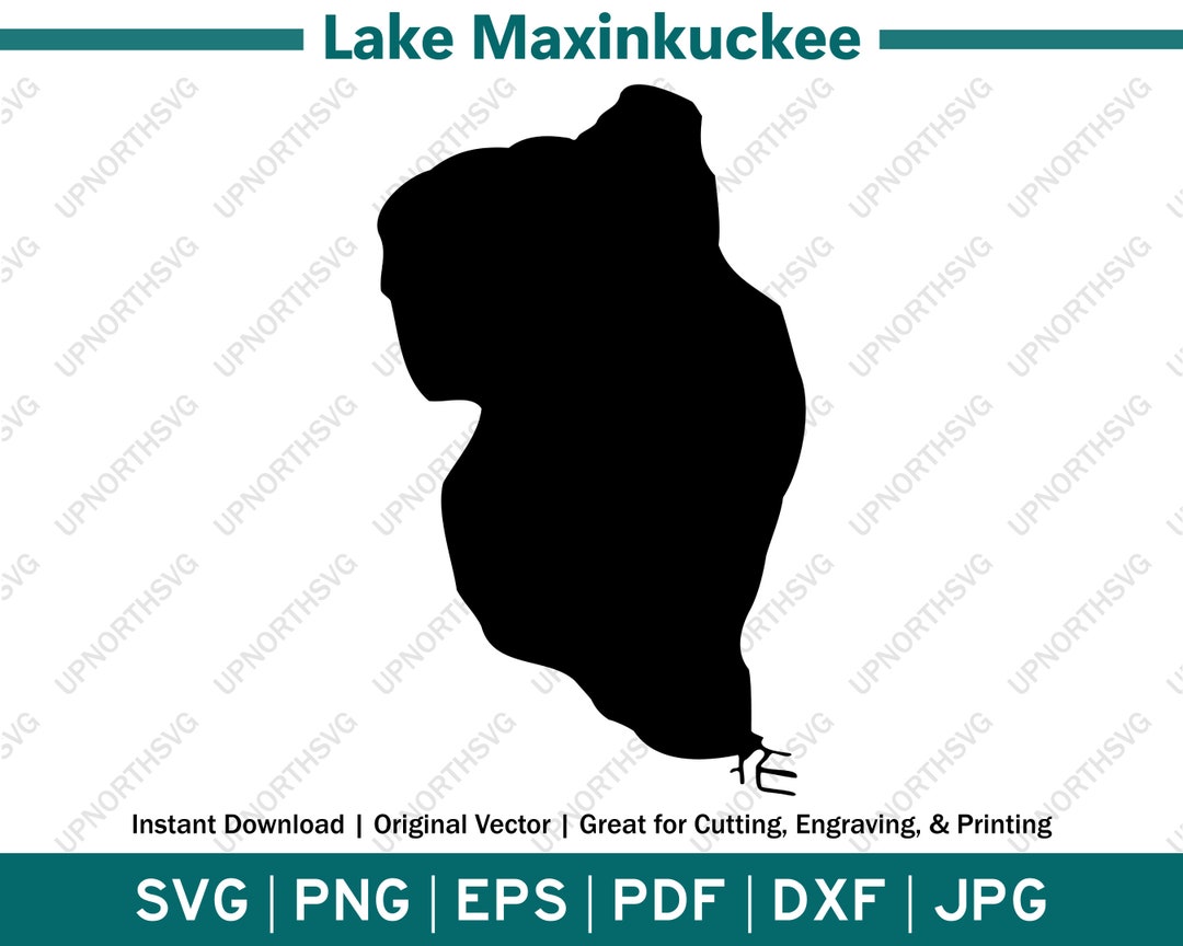 Lake Maxinkuckee Indiana Silhouette Map | SVG Vector Graphic File ...