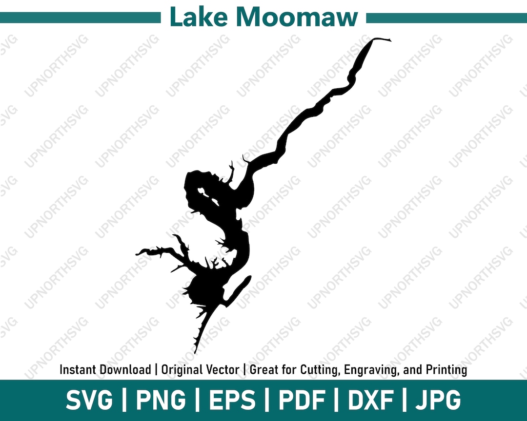 Lake Moomaw Virginia Silhouette Map | SVG Vector Graphic File | Shape ...