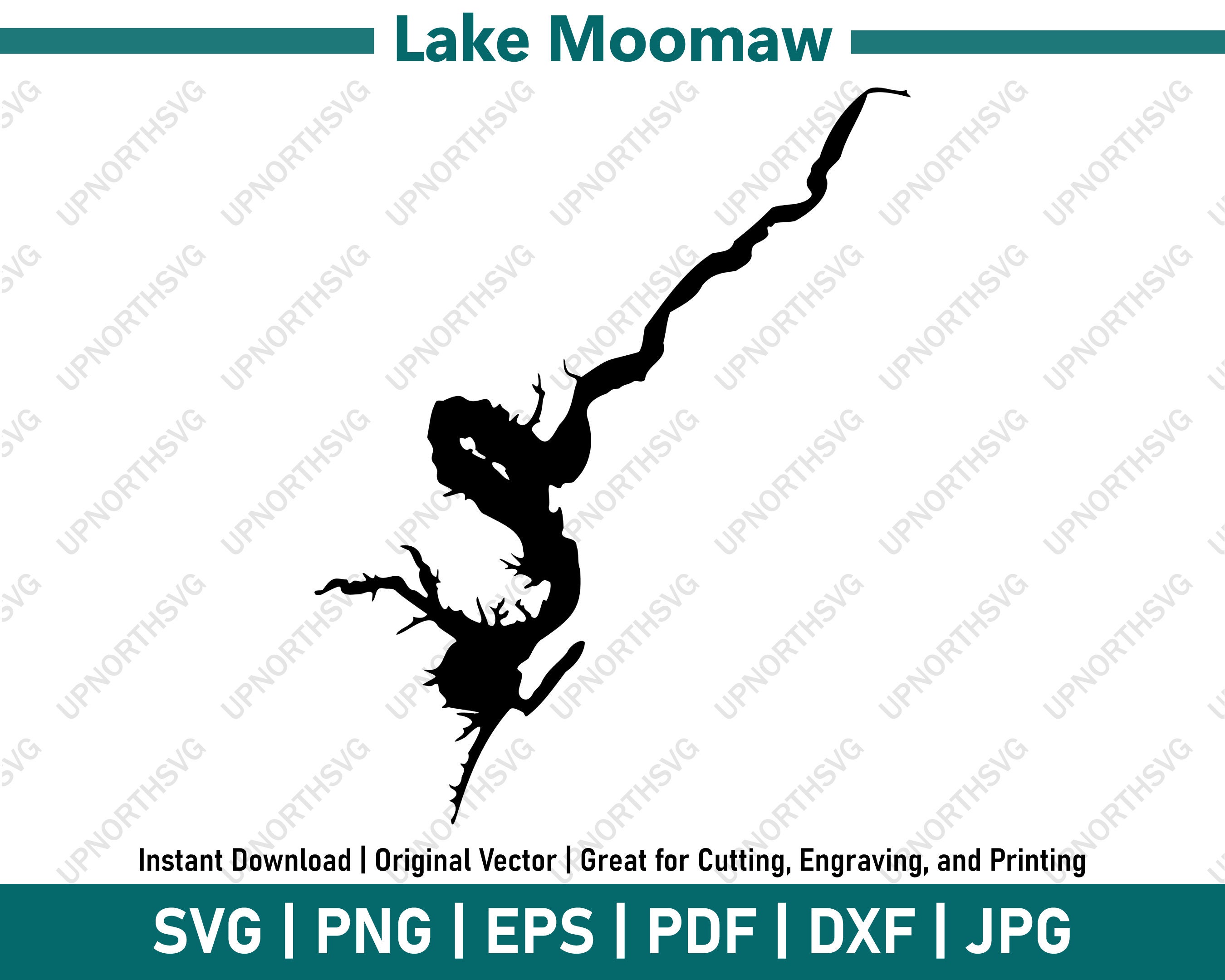 Lake Moomaw Virginia Silhouette Map | SVG Vector Graphic File | Shape ...