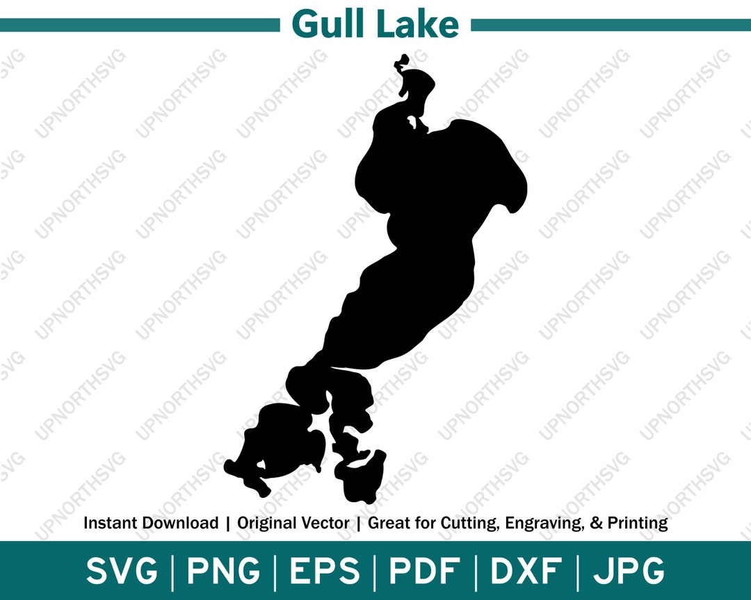 Gull Lake Minnesota Silhouette Map | SVG Vector Graphic File | Shape ...