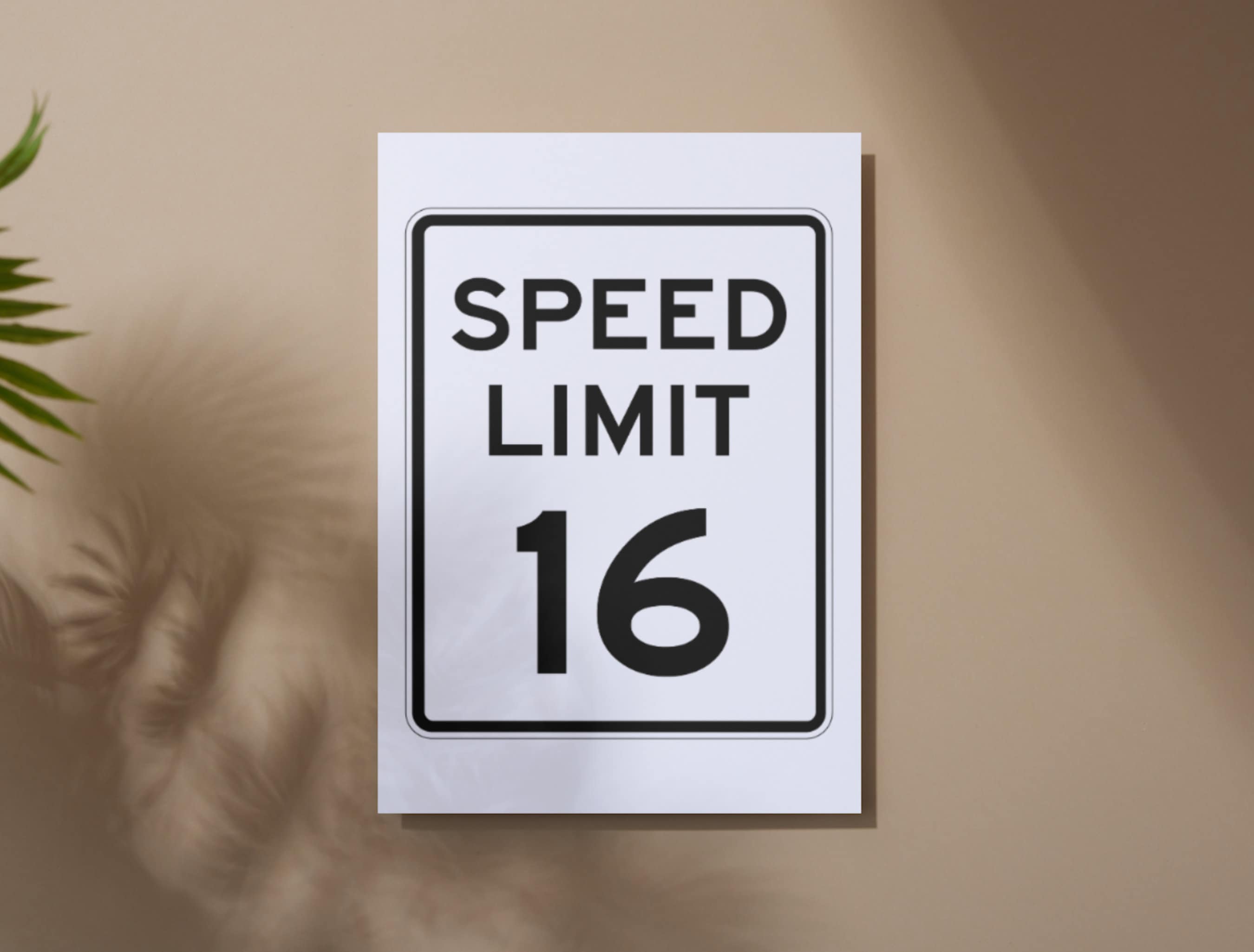 Speed Limit 16 MPH Printable Sign Vector Image Cut, Engrave, or Print ...