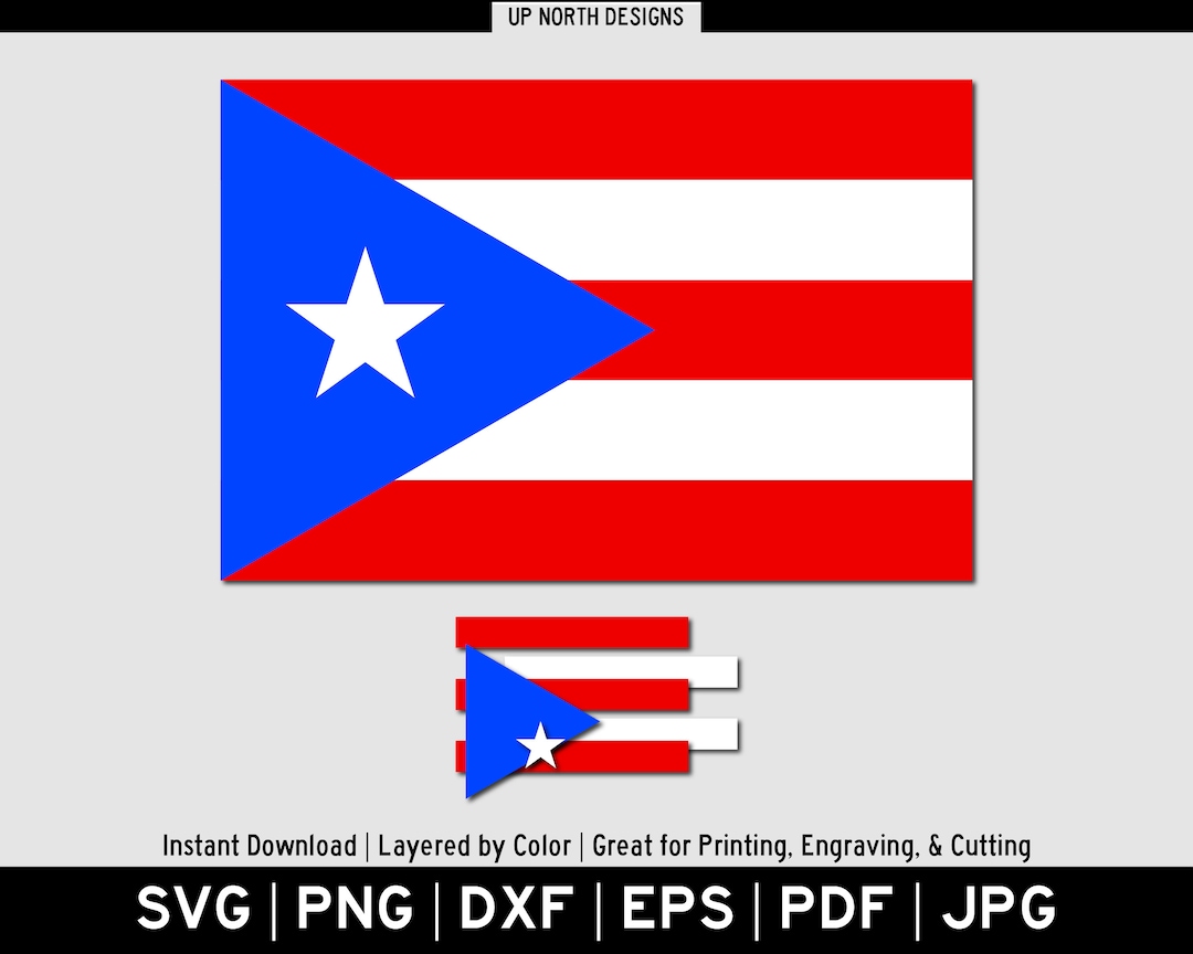 Layered Puerto Rico Flag Svg | Vector Graphic Design Cut or Print ...