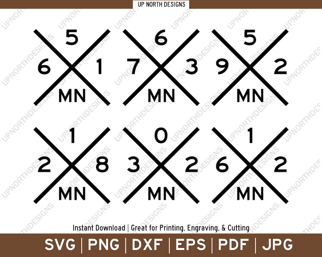 Minnesota Area Code Icon Collection SVG | 651, 763, 952, 218, 302, 612 ...