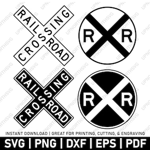 Railroad Crossing Warning Signs SVG | Railroad Crossbuck Road Sign ...