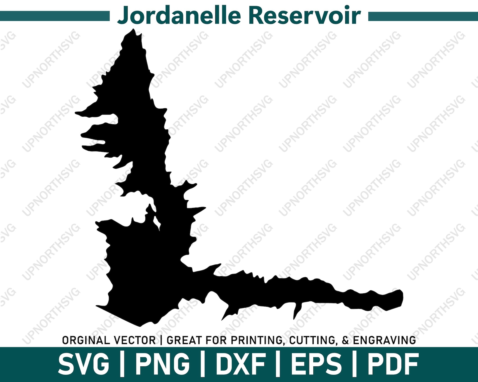 Jordanelle Reservoir Utah Silhouette Map | SVG Vector Graphic File ...