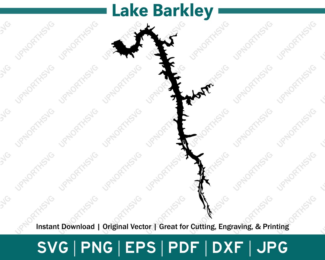 Lake Barkley Kentucky Silhouette Map | SVG Vector Graphic File | Shape ...