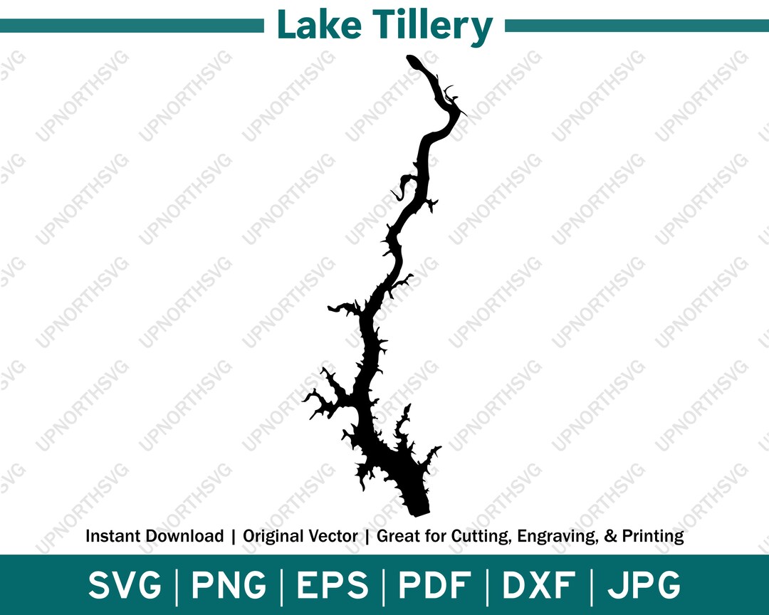 Lake Tillery North Carolina Silhouette Map | SVG Vector Graphic File ...