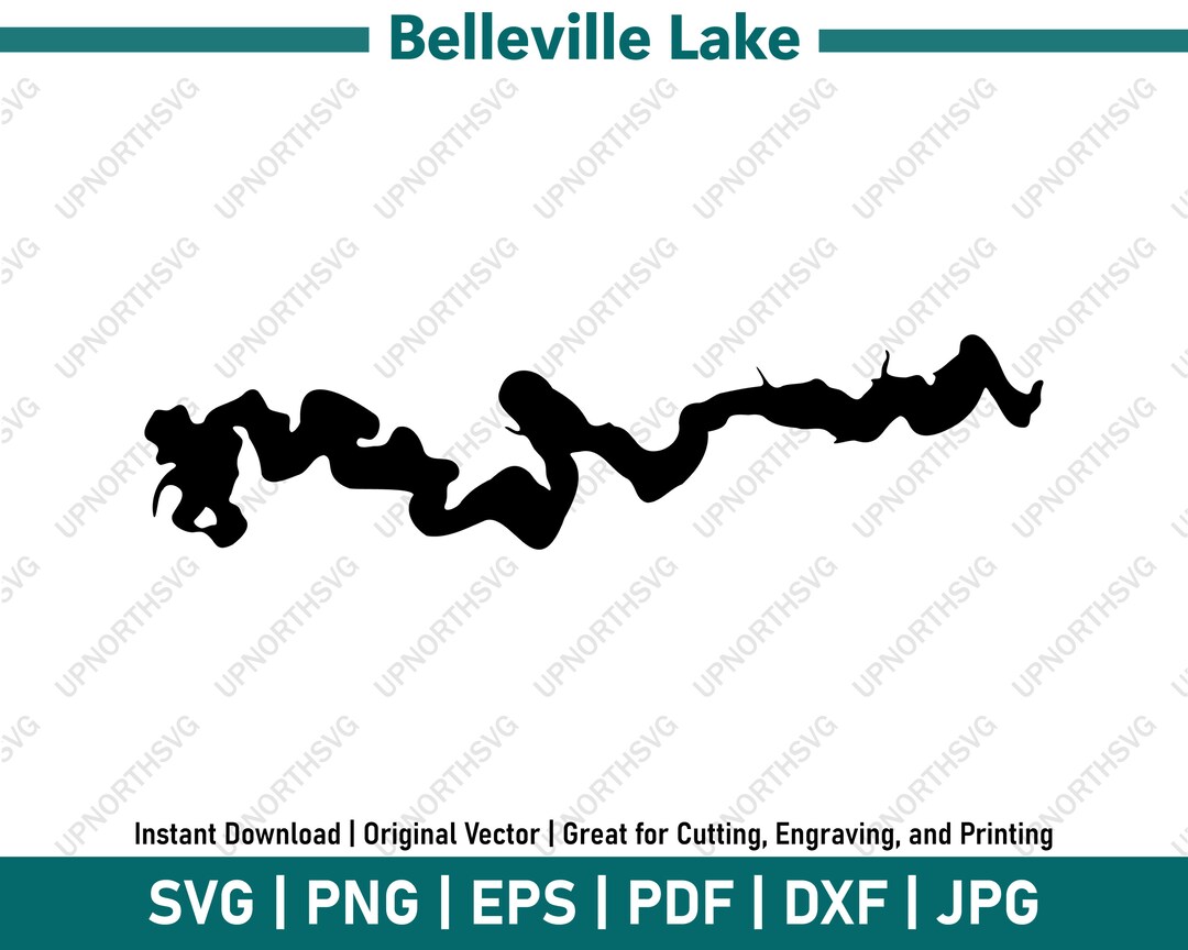 Belleville Lake Michigan Silhouette Map | SVG Vector Graphic File ...