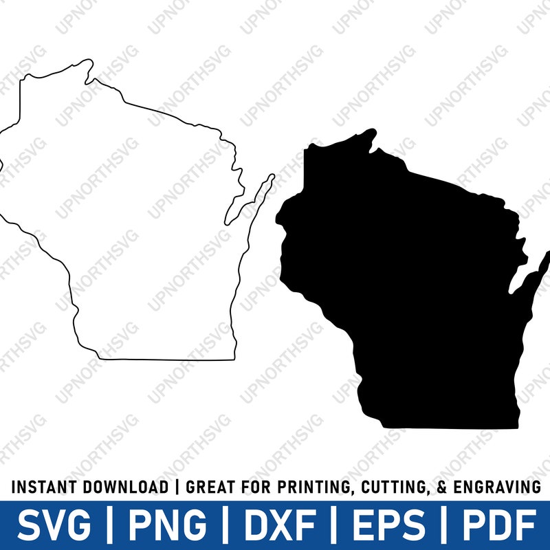 Wisconsin Map Art - Etsy