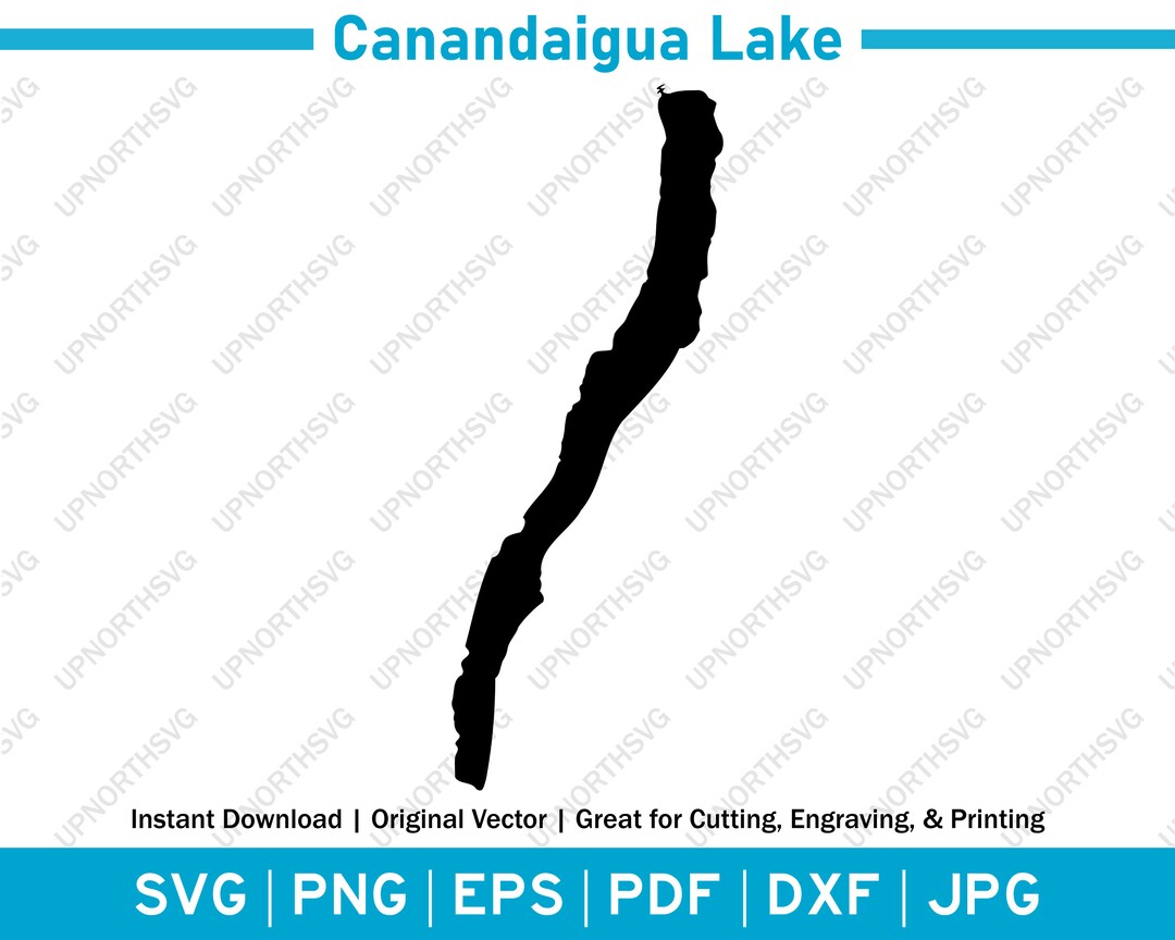 Lake Canandaigua New York Silhouette Map | SVG Vector Graphic File ...