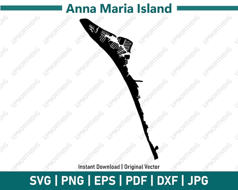 Anna Maria Island Silhouette Map | Florida Island SVG Vector Graphic ...