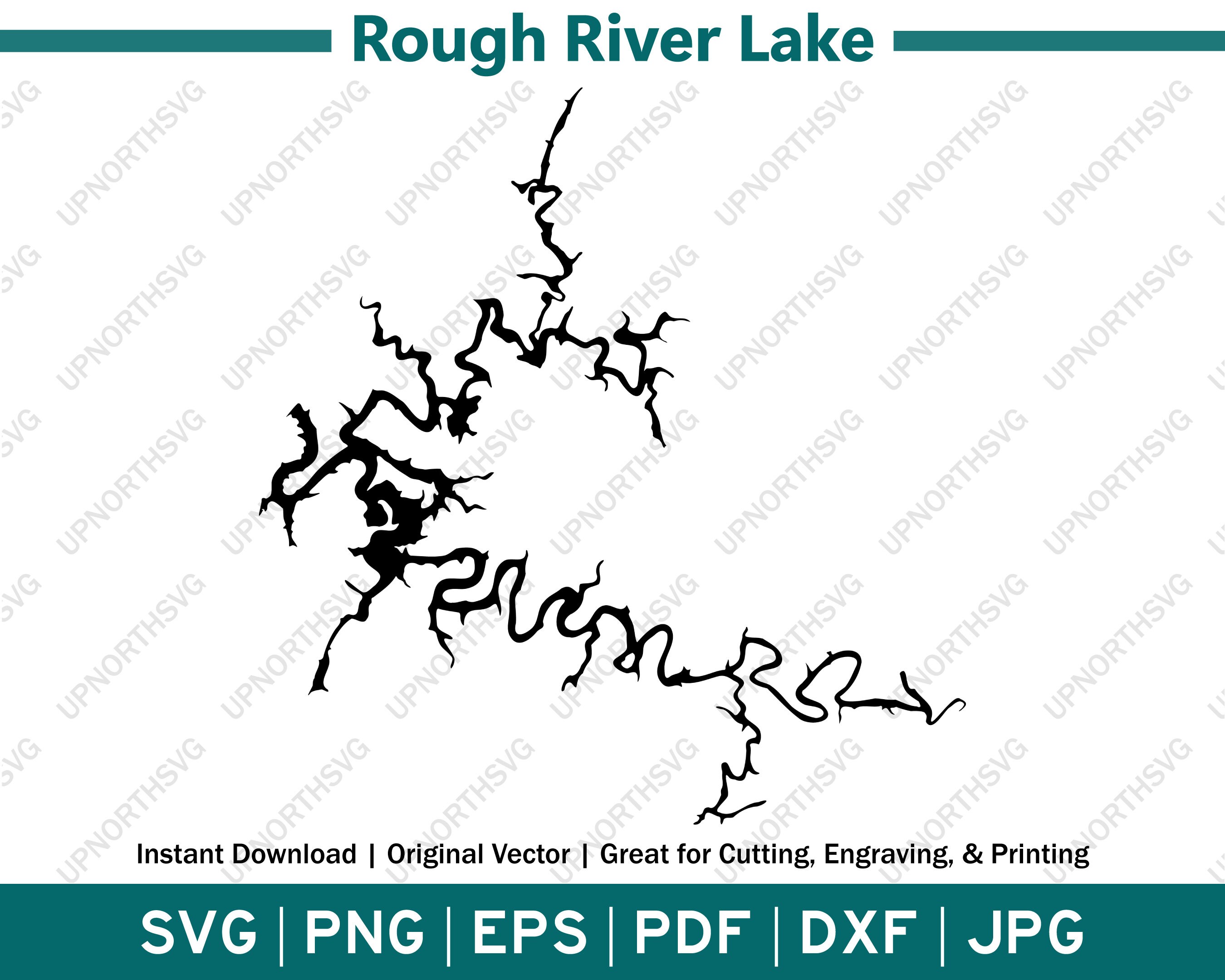 Rough River Lake Kentucky Silhouette Map | SVG Vector Graphic File ...
