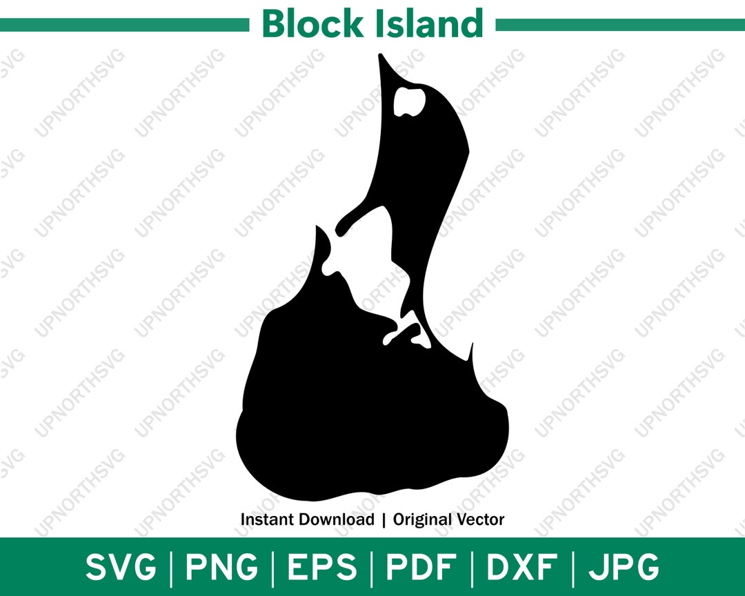 Block Island SVG Rhode Island Silhouette Map | Maine SVG Vector Graphic ...