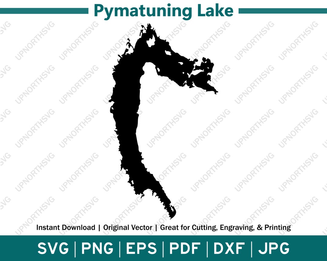 Pymatuning Lake Reservoir Ohio Silhouette Map | SVG Vector Graphic File ...