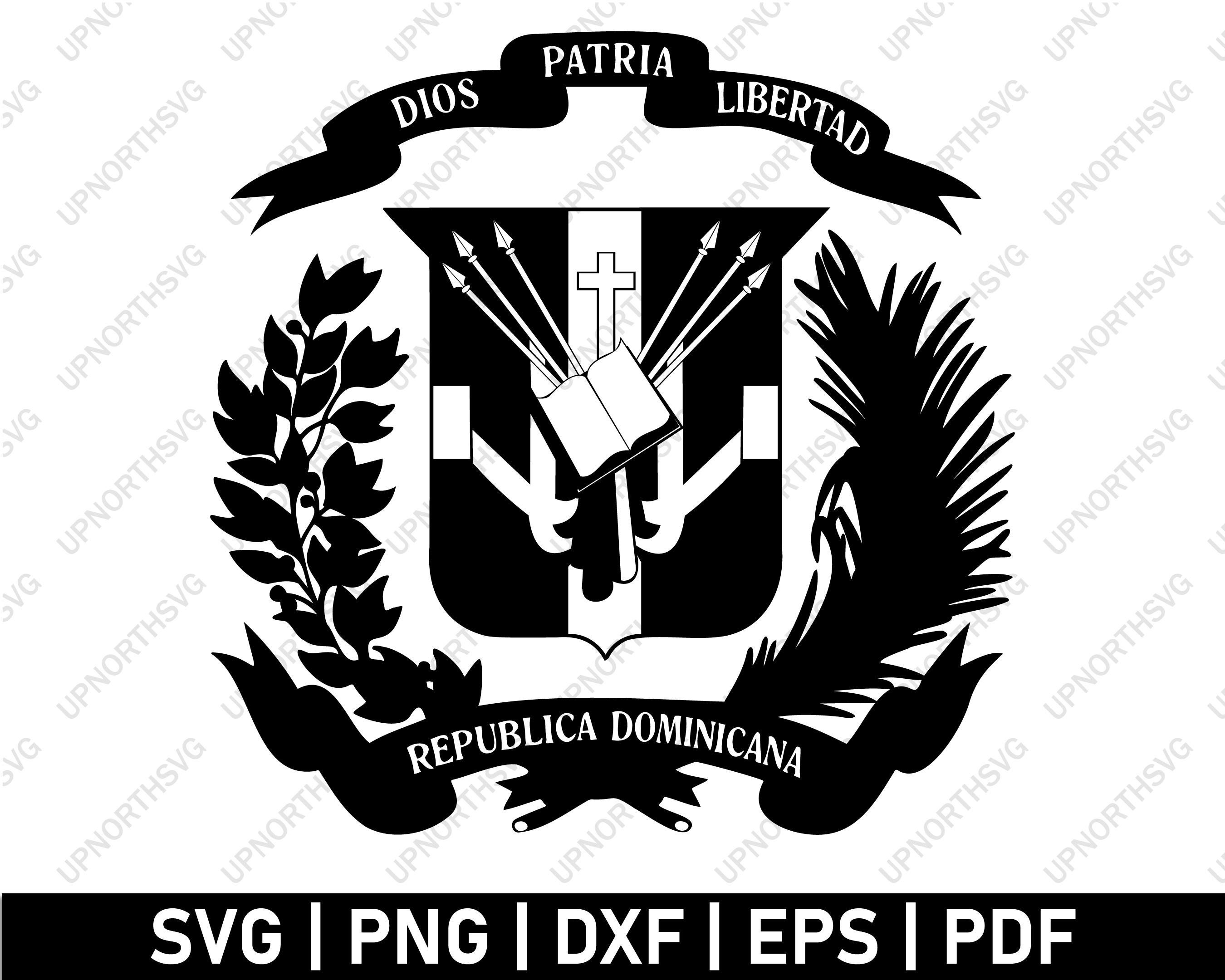 Silueta del escudo de armas de la República Dominicana / Símbolo del ...