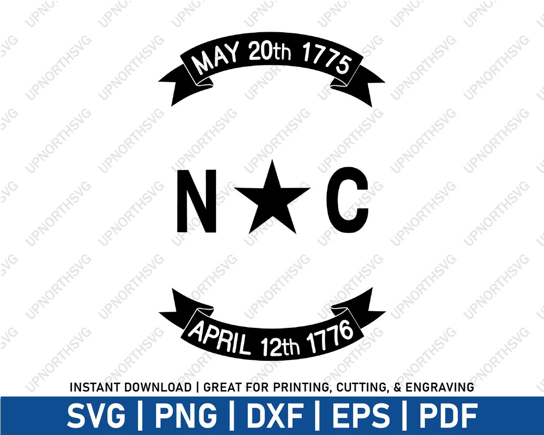 North Carolina State Flag Symbol Silhouette | NC State Emblem | Vector ...