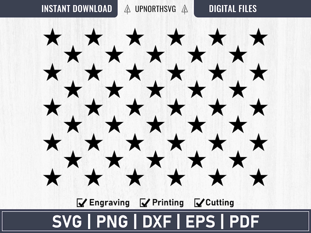 50 Stars SVG | American Flag Fifty Stars Silhouette | Patriotic USA ...
