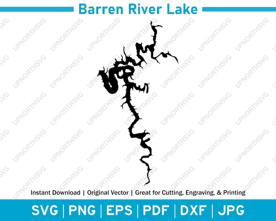 Barren River Lake Kentucky Silhouette Map | SVG Vector Graphic File ...