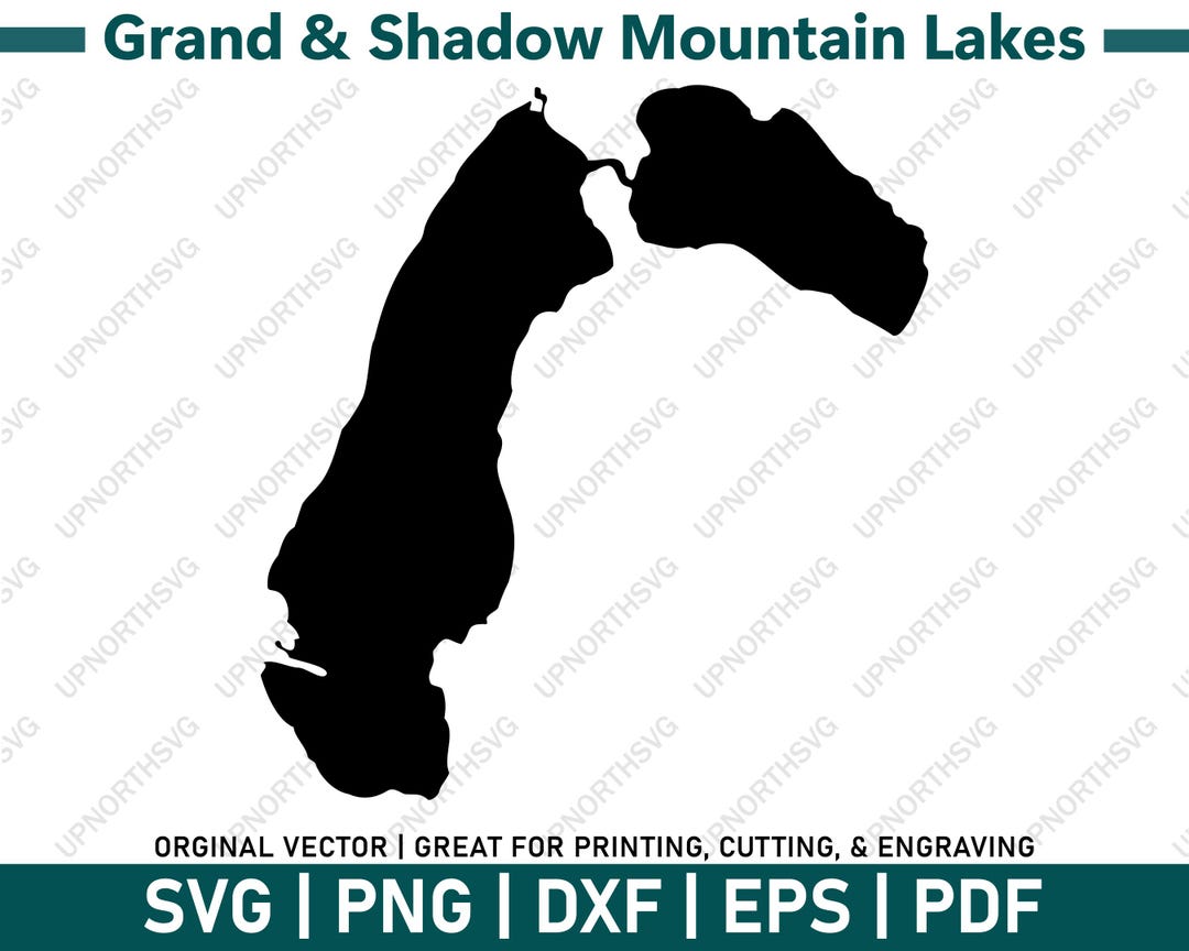 Grand & Shadow Mountain Lake Colorado Map | SVG Vector Graphic File ...