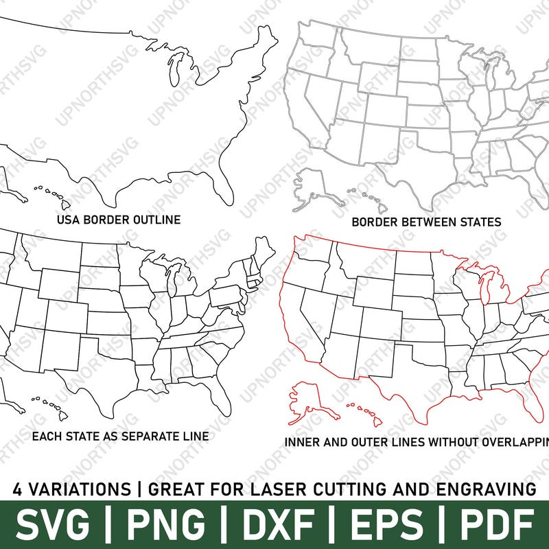 Usa Map Dxf Drawing - Etsy