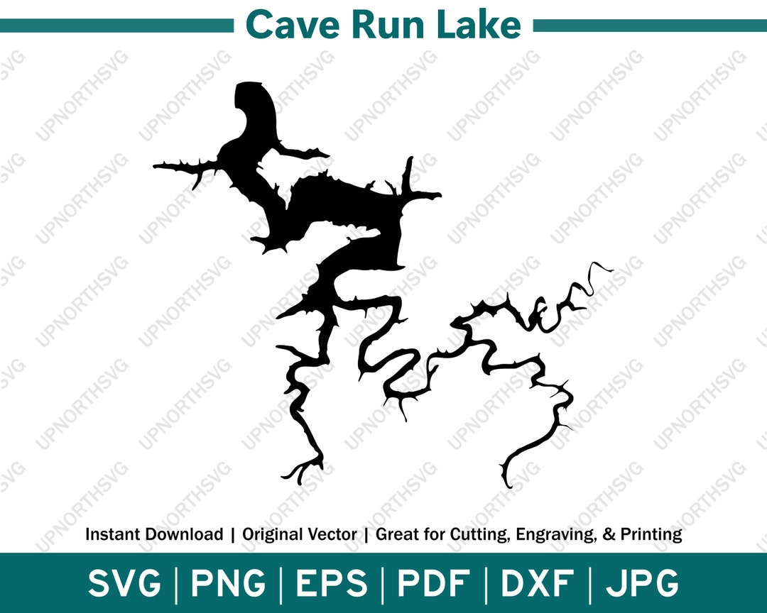 Cave Run Lake Kentucky Silhouette Map | SVG Vector Graphic File | Shape ...