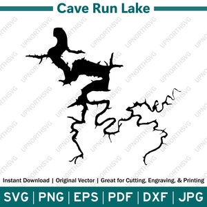 Cave Run Lake Kentucky Silhouette Map | SVG Vector Graphic File | Shape ...