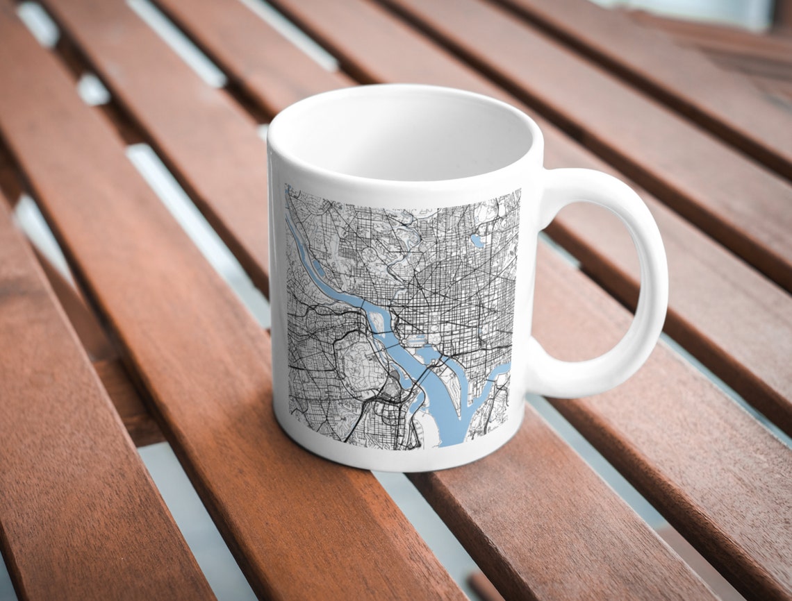 Washington DC Roads & Water SVG Multi-layer Map Streets Capital Vector ...