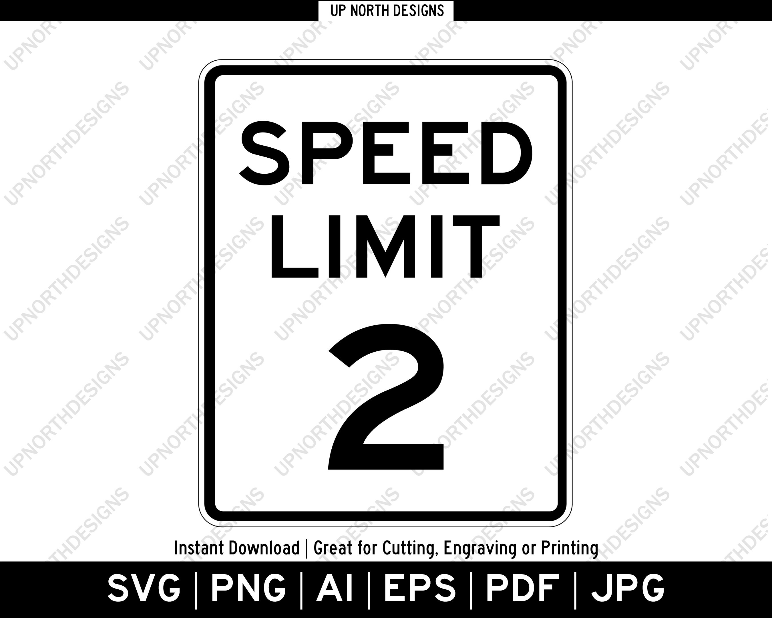 Speed Limit 2 MPH Sign Vector Graphic Logo Image Silhouette Road Sign ...